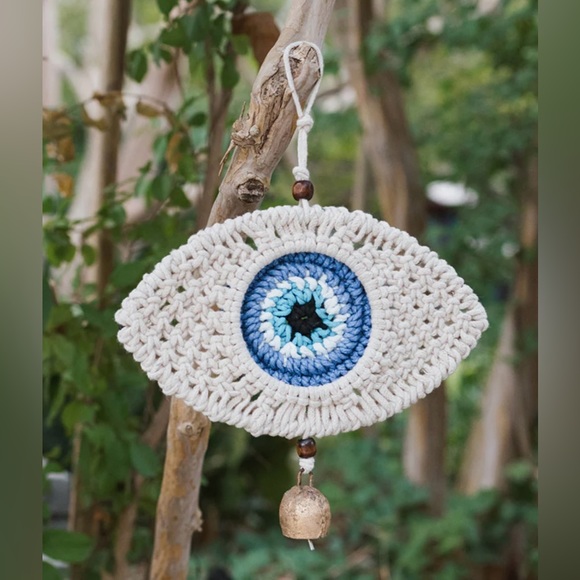 Accents | Evil Eye Handcrafted Macrame Wind Chime Spinner New Boho ...